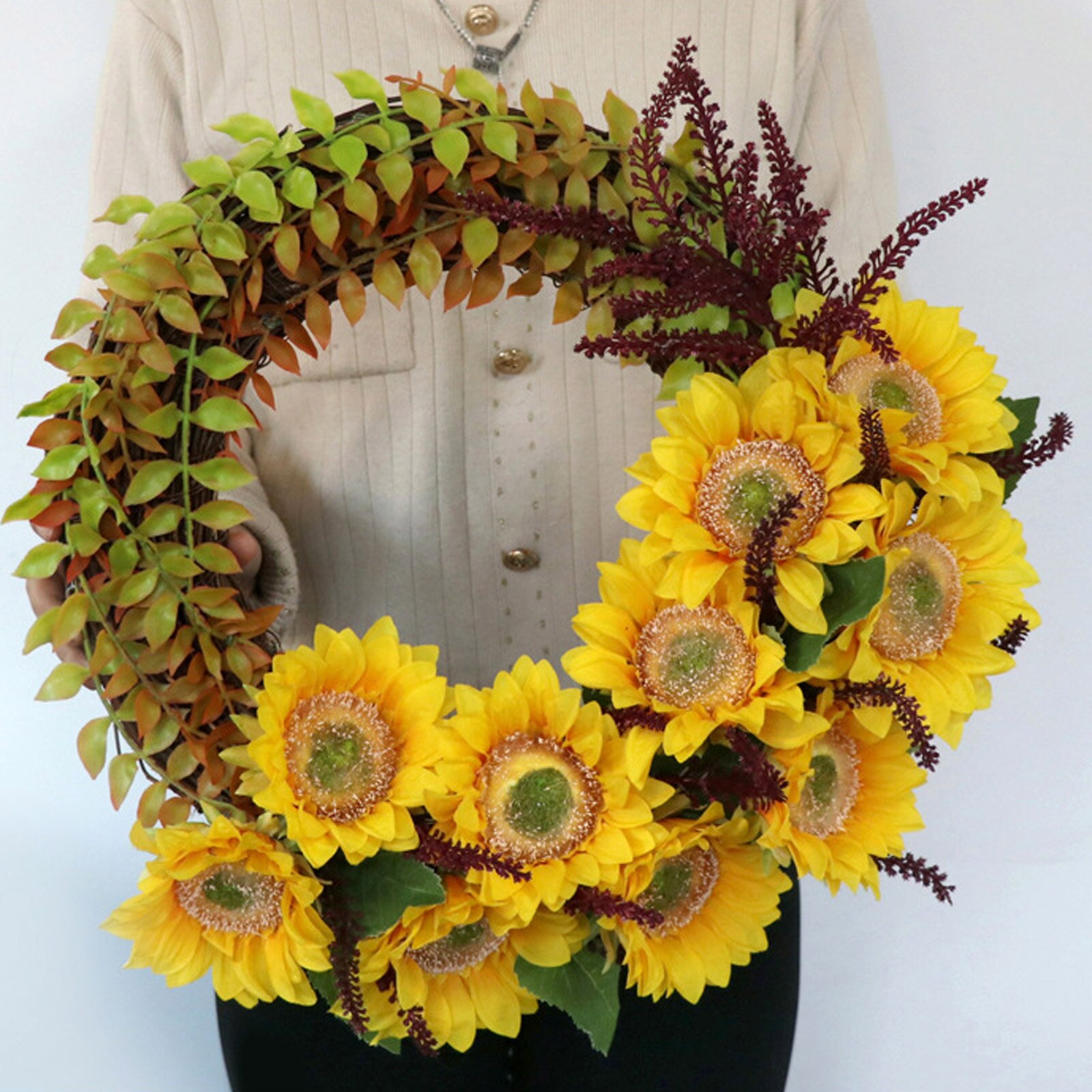 Flower Wreath Natural Rattan Wreath DIY Crafts Wed... – Vicedeal