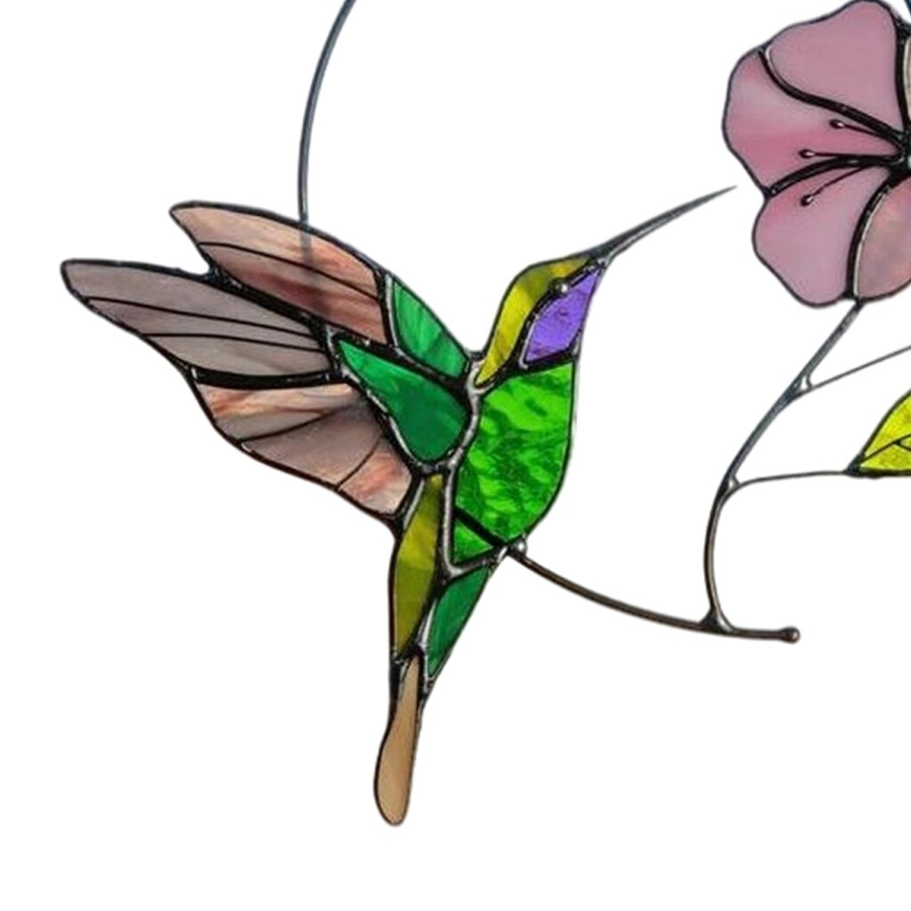 Birds High Stained Glass Suncatcher Hummingbird Wi... – Grandado