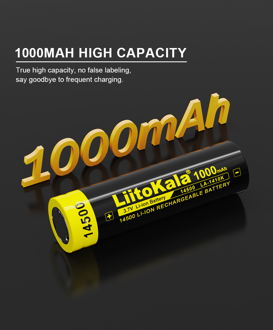 Liitokala li-ion 3.7V 14500 battery 1000mAh – Grandado