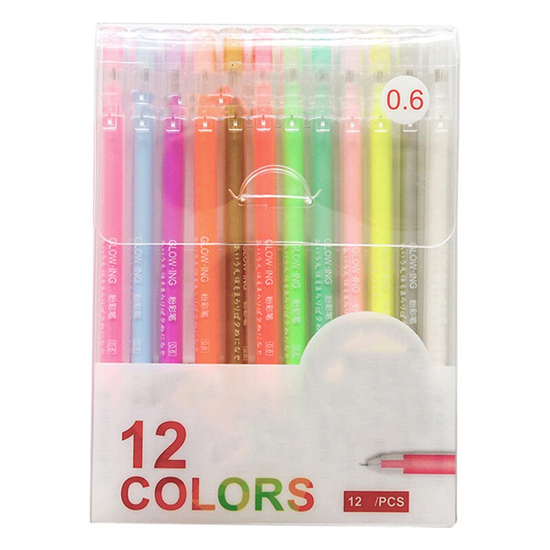 12 pcs/lot Style 12 Colors Gel Pen Colour Ink Pens... – Grandado