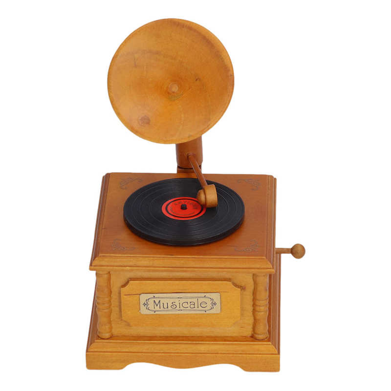 Wooden Gramophone Music Box Vintage Wooden Gramoph... – Grandado
