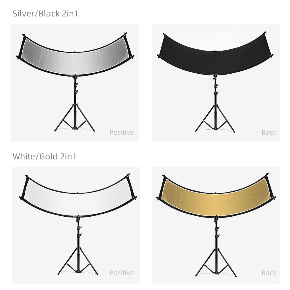 U-type 110*50cm 4in1 Silver Black White Gold Refle... – Grandado