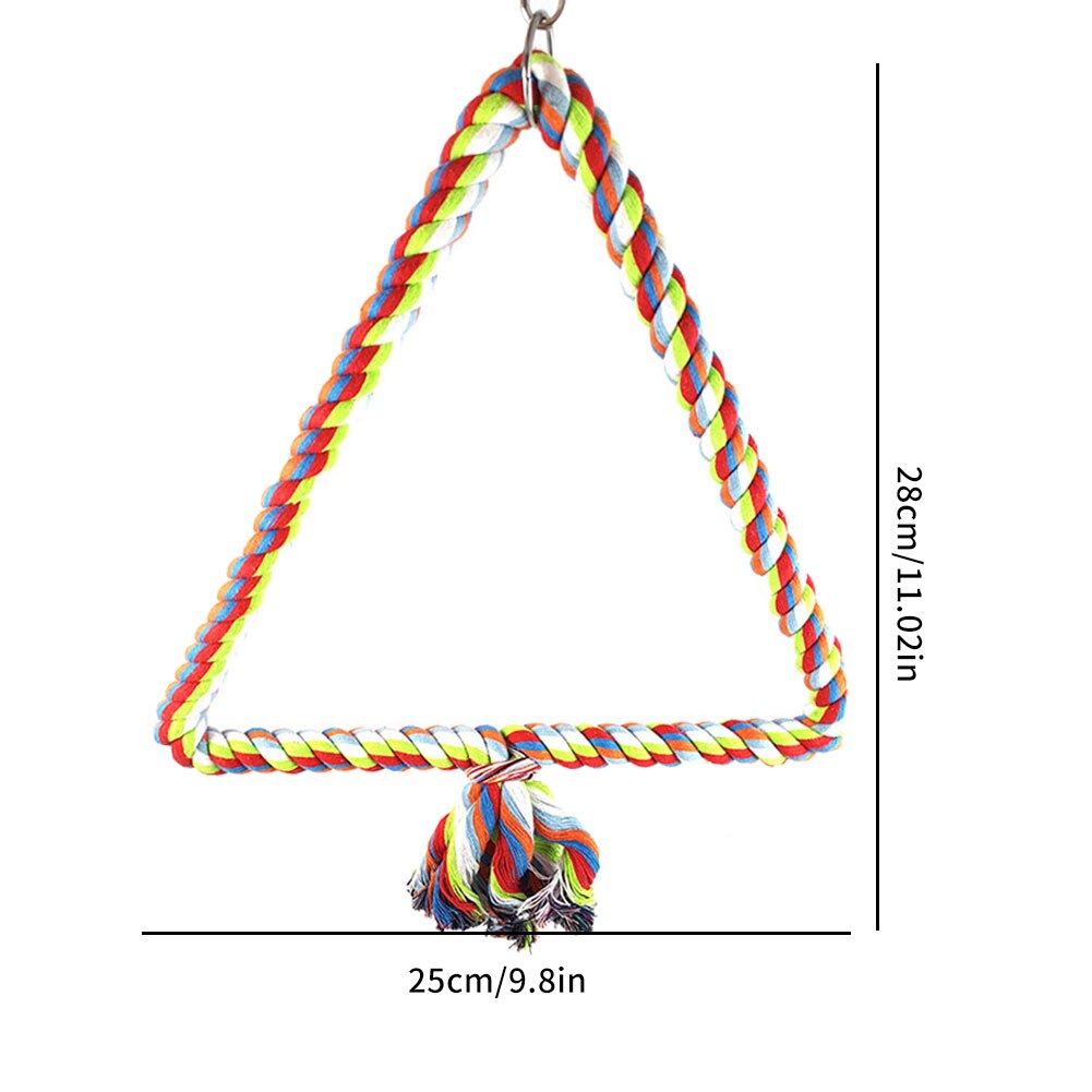 Bird Swing Rope Parrot Triangular Standing Perch B... – Grandado
