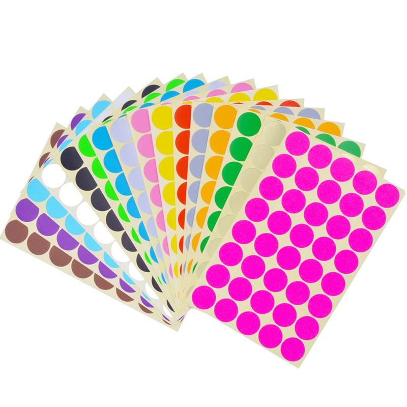 Color 19mm Cute Circles Round Code Stickers Scrapb... – Vicedeal