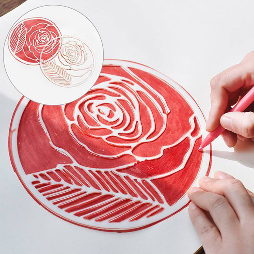 8 Pcs/Set Round Flower Template Hollow Layering St... – Grandado