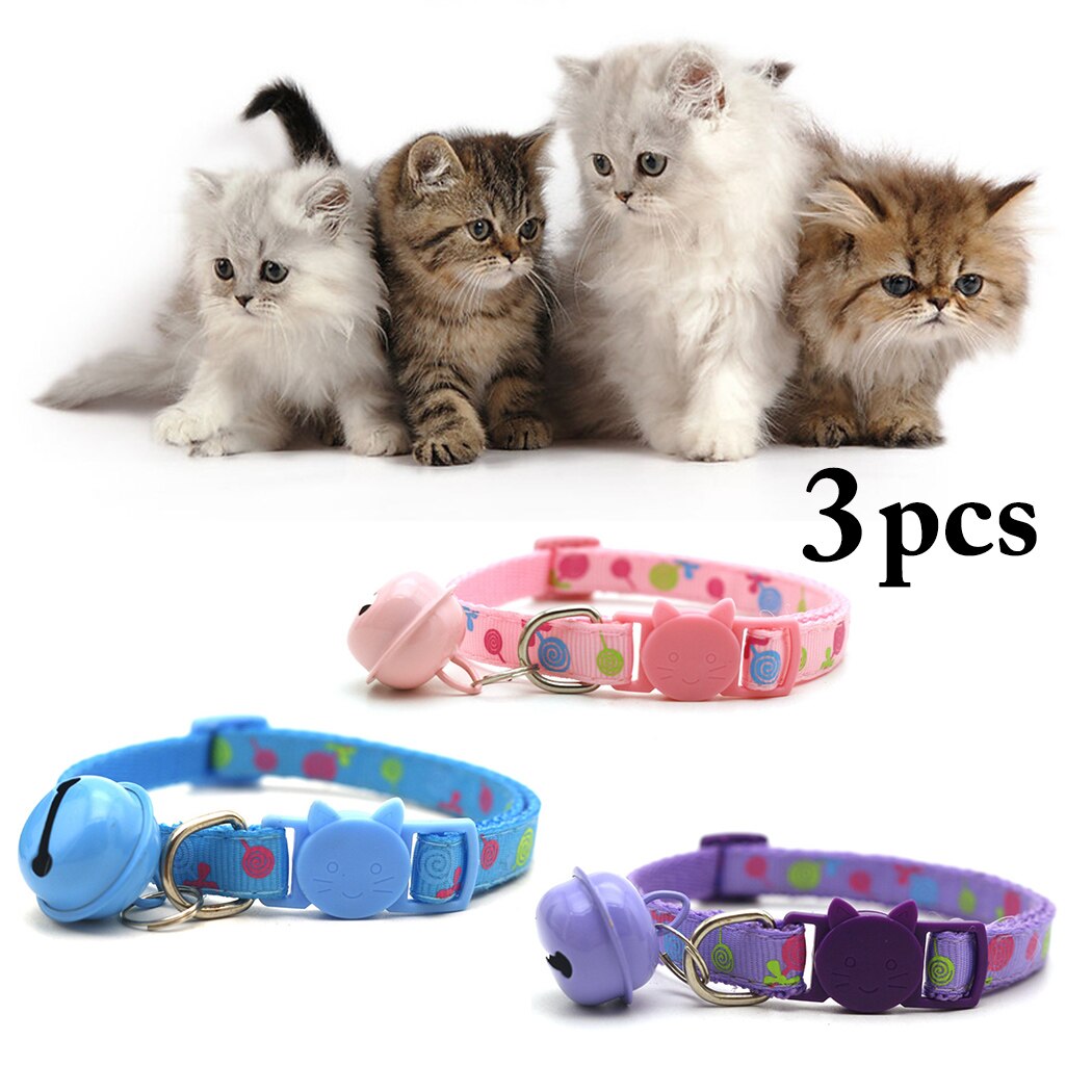 3PCS/Set Cat Collars Cute Cartoon Pattern Adjustab... – Vicedeal