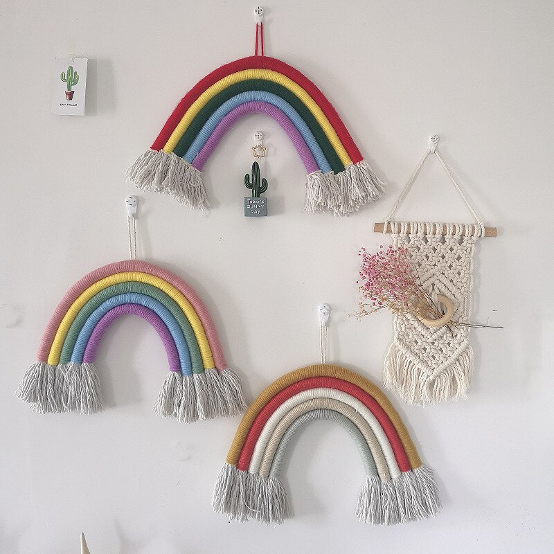 Kids Girl Room Decor Rainbow Hand-woven Hanging Or... – Vicedeal