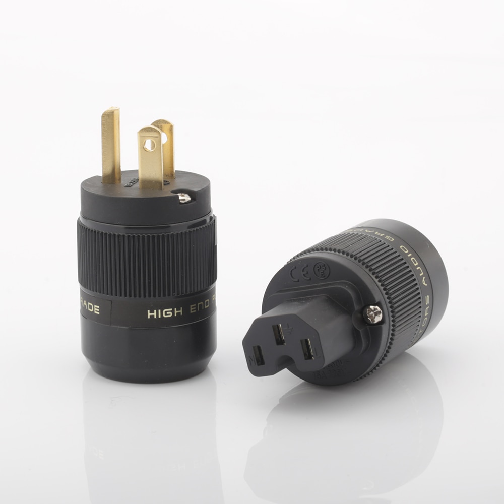 1pair Gold plated US Power connector US Power plug... – Grandado
