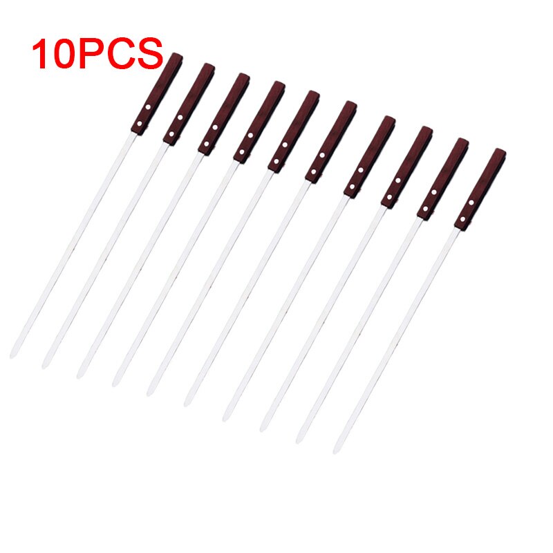 54cm 21.25" Flat Stainless Steel BBQ Skewers Woode... – Grandado