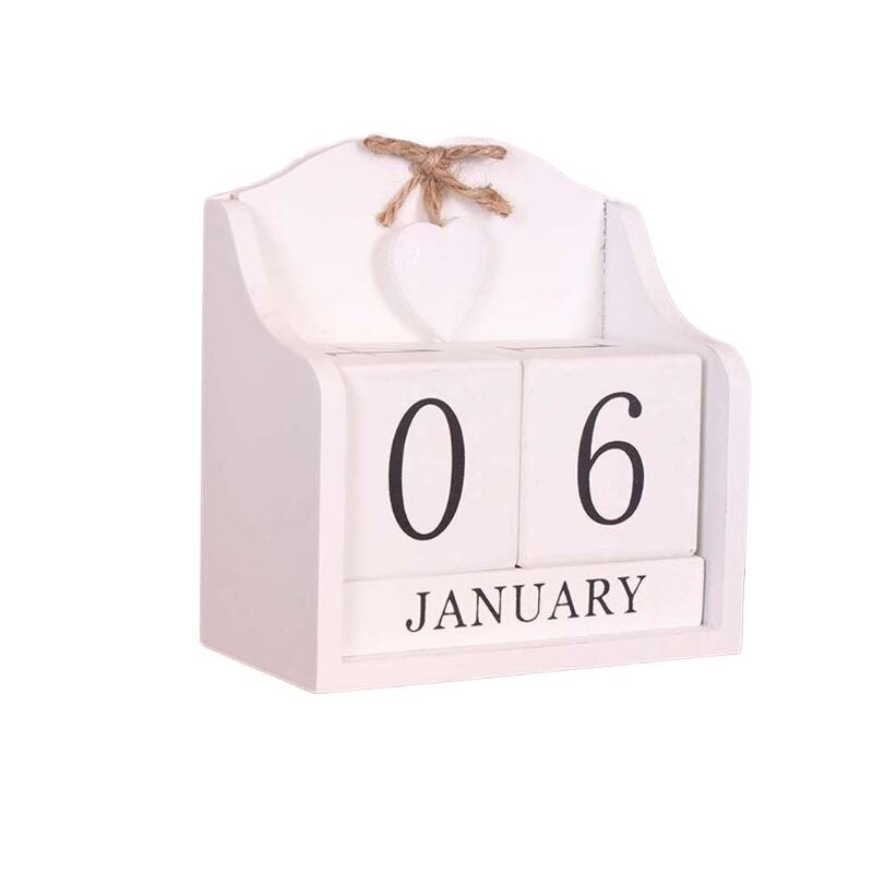 Vintage Wooden Perpetual Calendar Month Date Displ... – Grandado