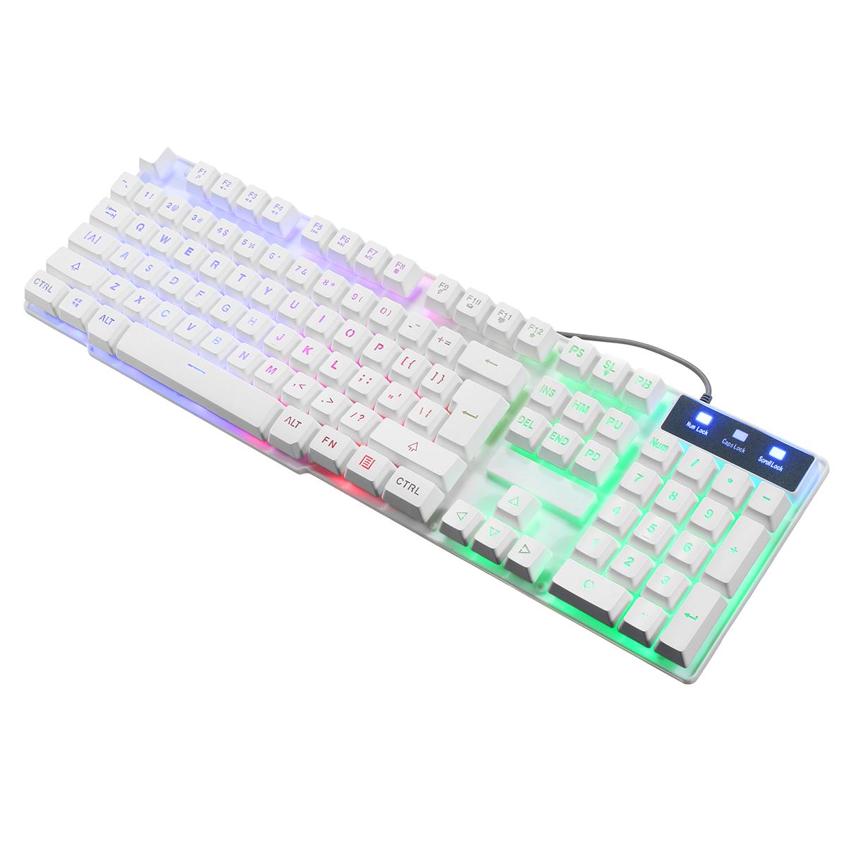 Usb Wired Gaming Keyboard Led Rainbow Backlit Ergo Vicedeal