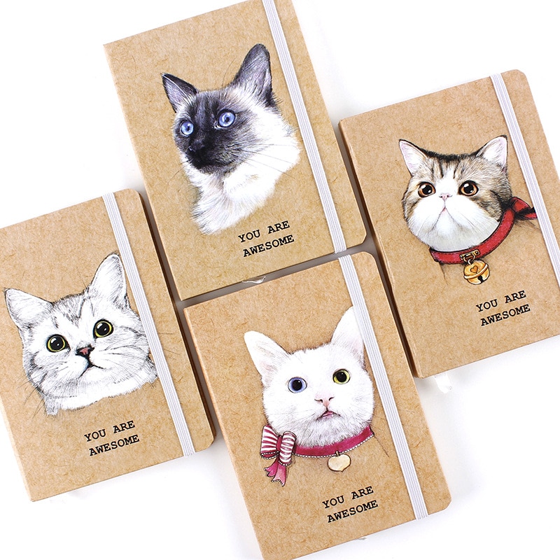 Hard Cover Small Cute Cat Notebook Portable Notepa... – Grandado