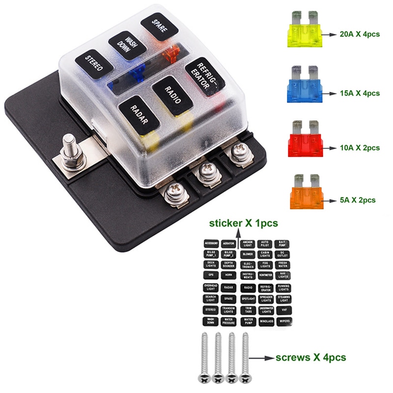 12V 24V Blade Fuse Box Holder 6 Manieren Gewijzigd... – Grandado