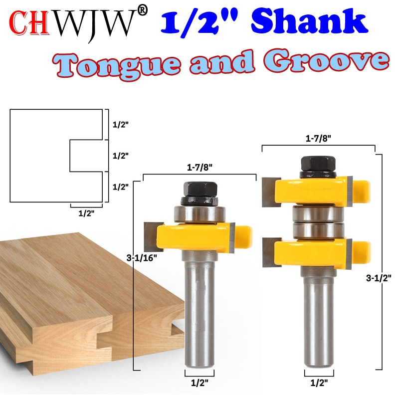 2pc 1/2" Shank Tongue and Groove Joint Assemb... – Grandado