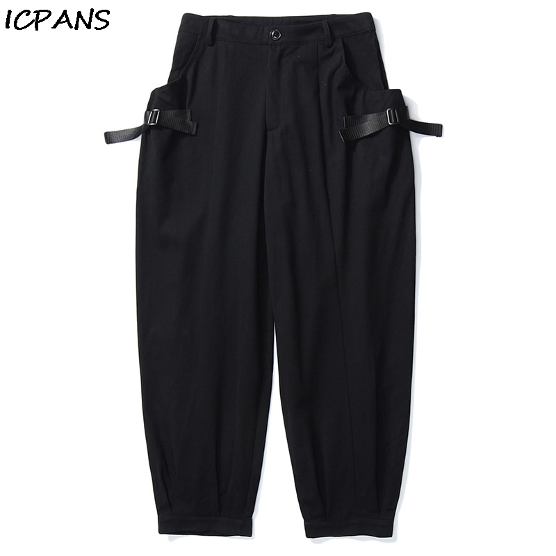 ICPANS Japanese Harajuku Style Gray Straps Wide Le... – Vicedeal
