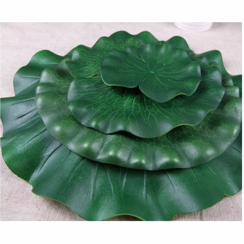 5 Pieces Artificial Floating Foam Lotus Leaves Lil... – Grandado