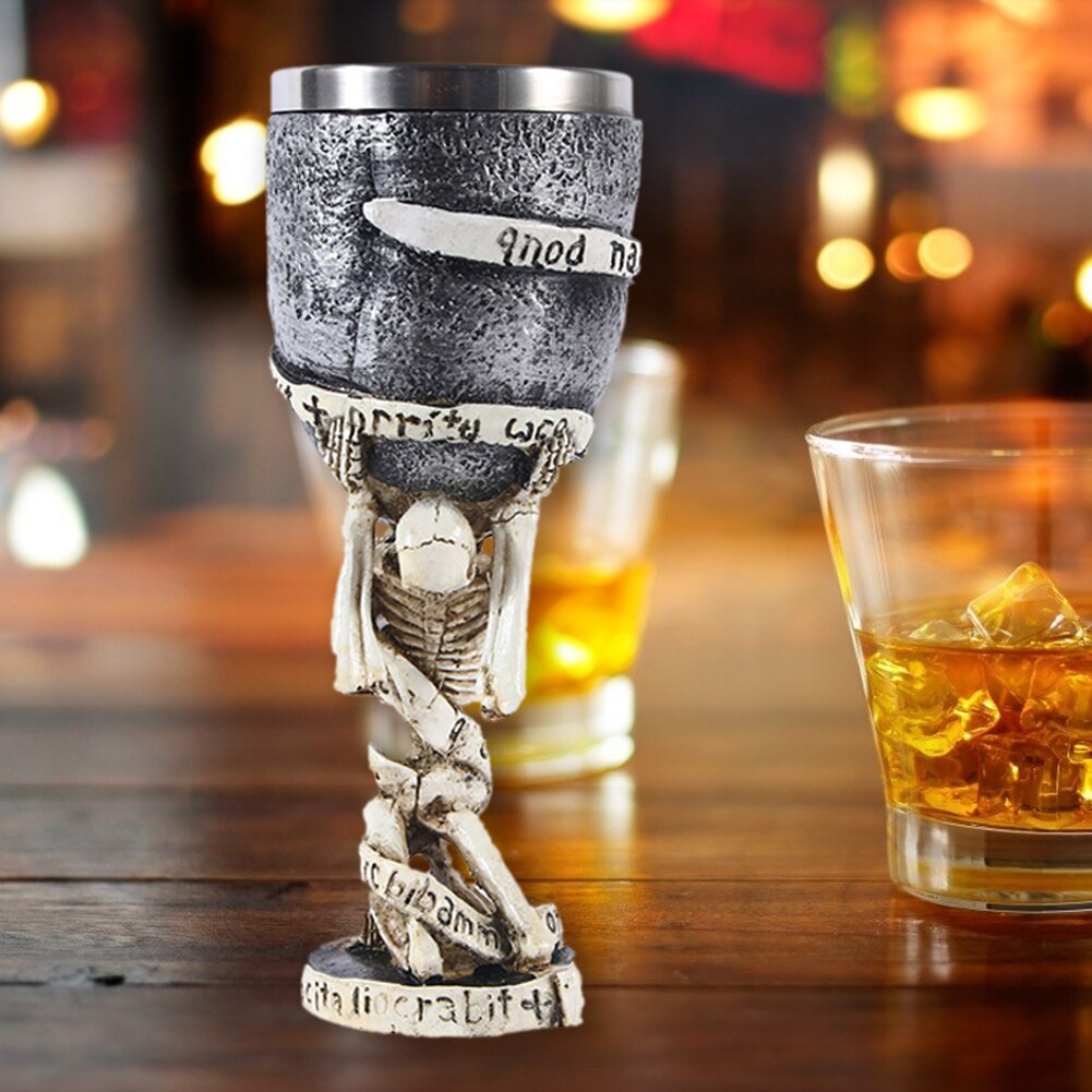 Horrible Resin Beer Mug Stainless Steel Skull Gobl... – Grandado