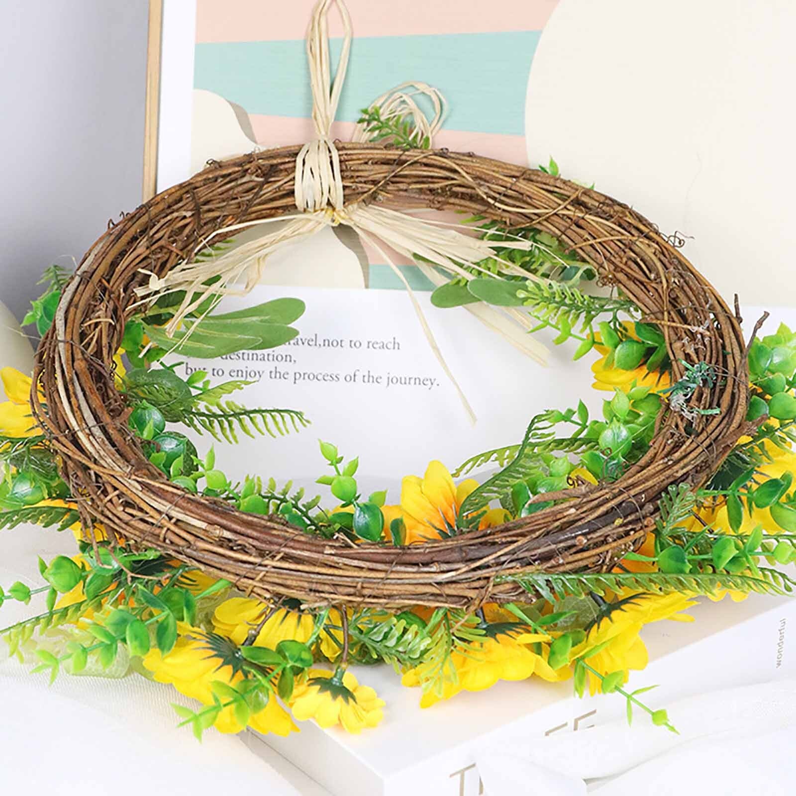 Easter Wreath Artificial Yellow Sunflower Wreath D... – Grandado