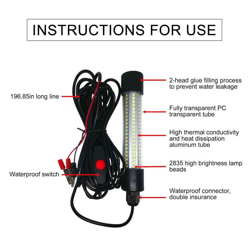 LED Underwater Light Lamp 12-24vWaterproof For Sub... – Grandado