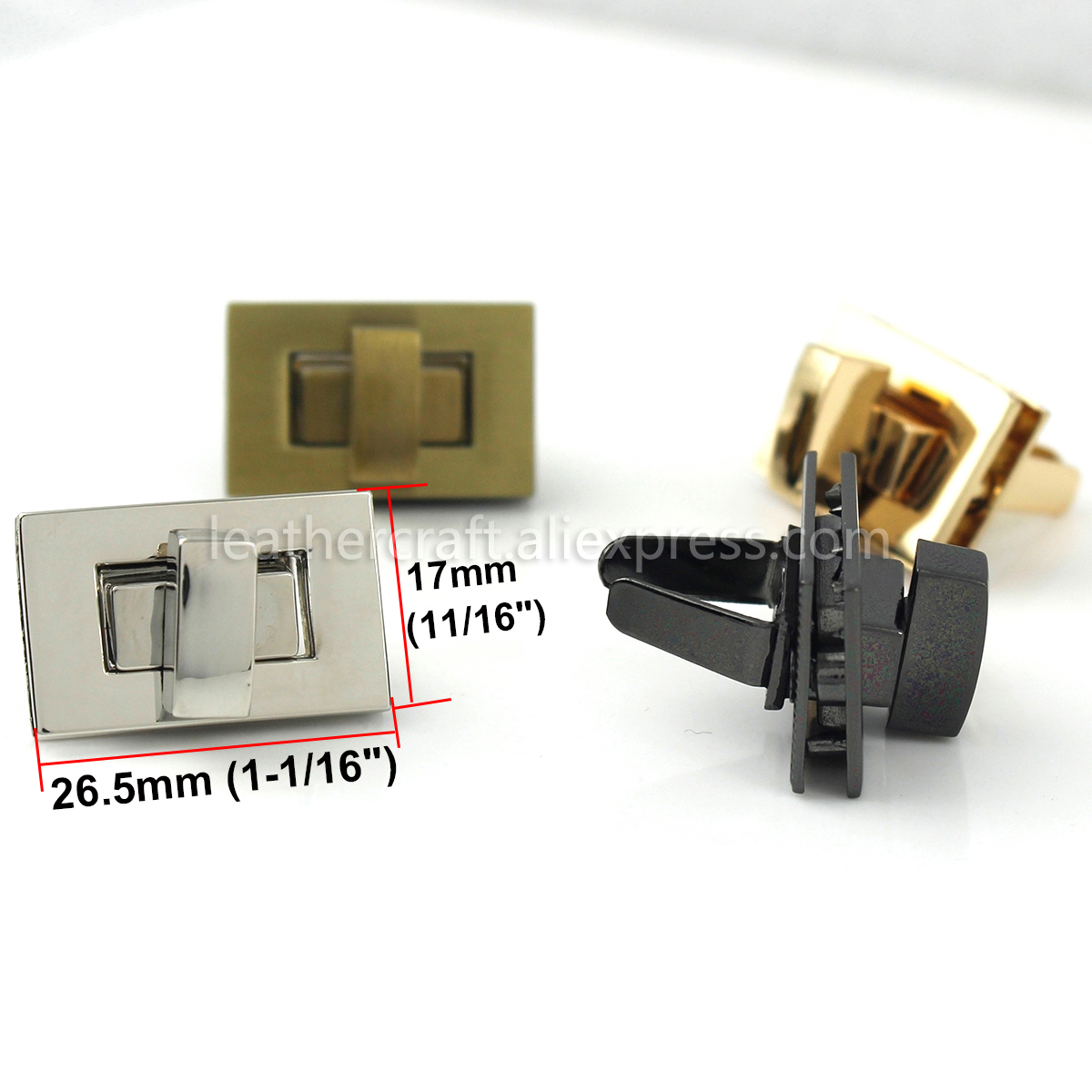 1x Metalen Vierkante Tiny Tas Turn Lock Twist Lock... – Grandado