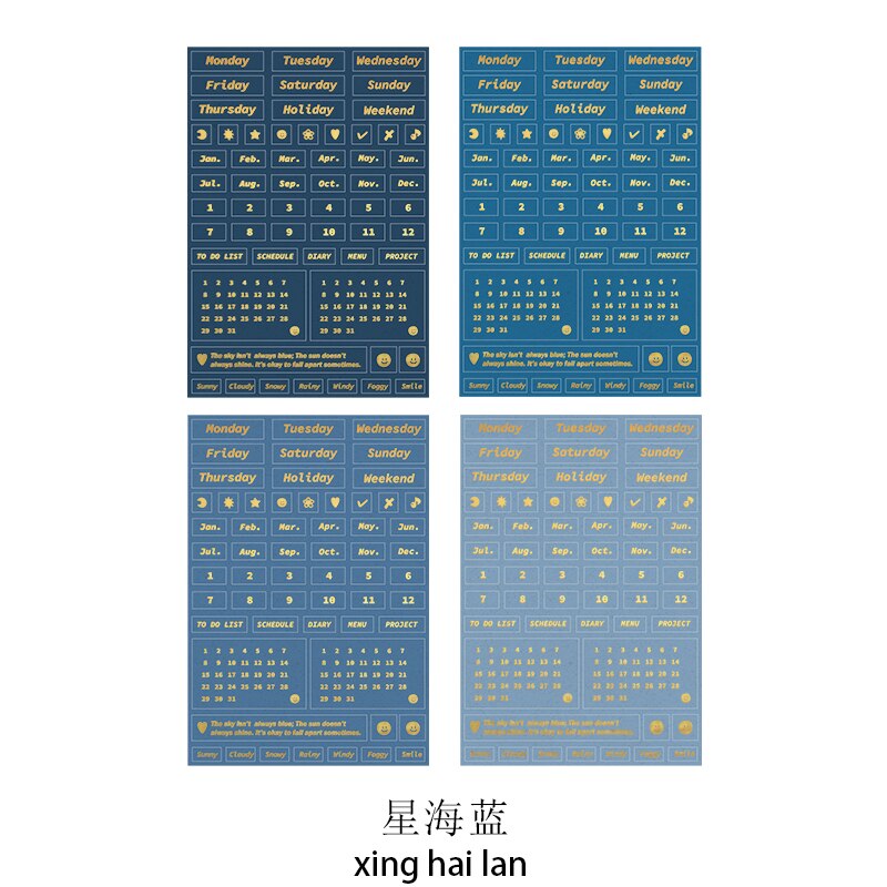 JIANWU 4 Sheets Basic Date Stickers Decoration Wee... – Grandado
