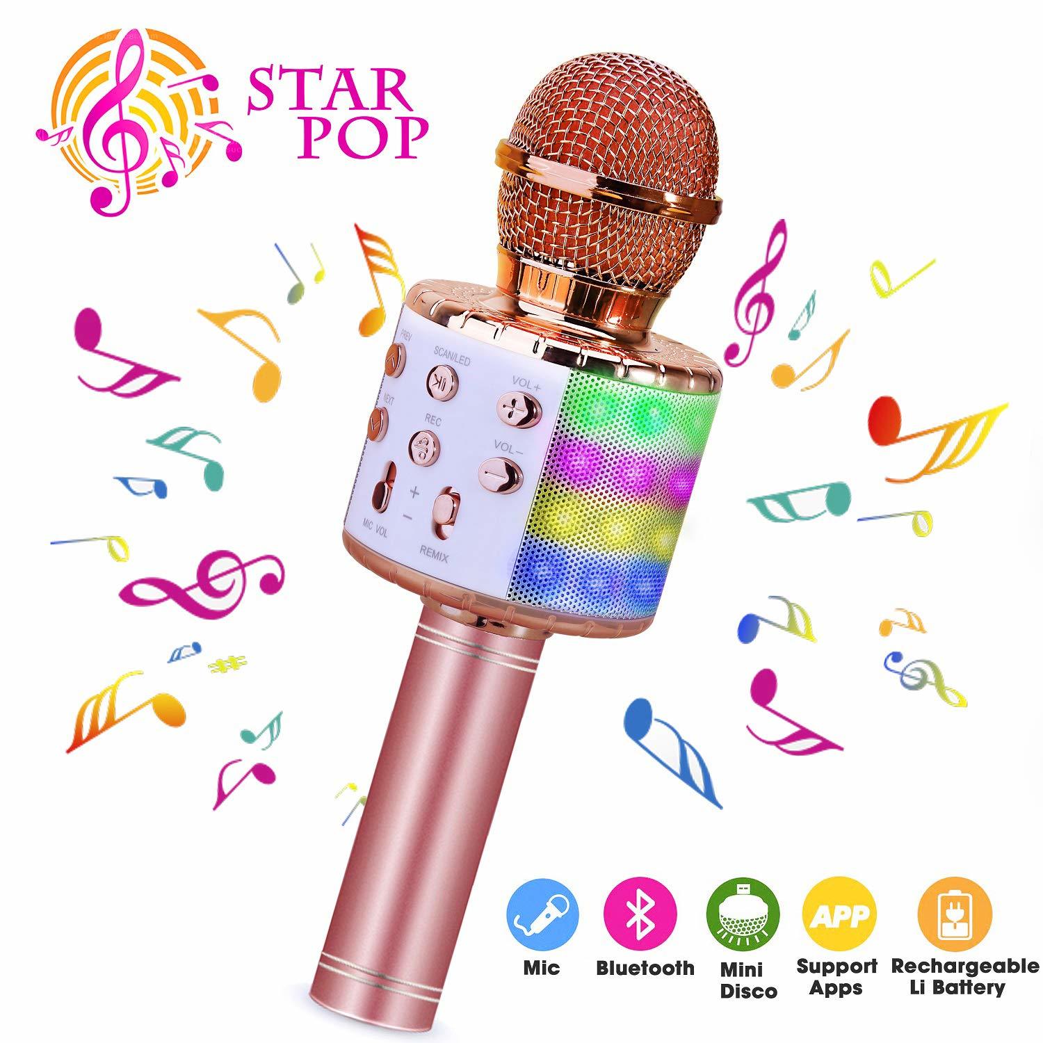 Led Draadloze Karaoke Microfoon 4 In 1 Bluetooth H... – Grandado