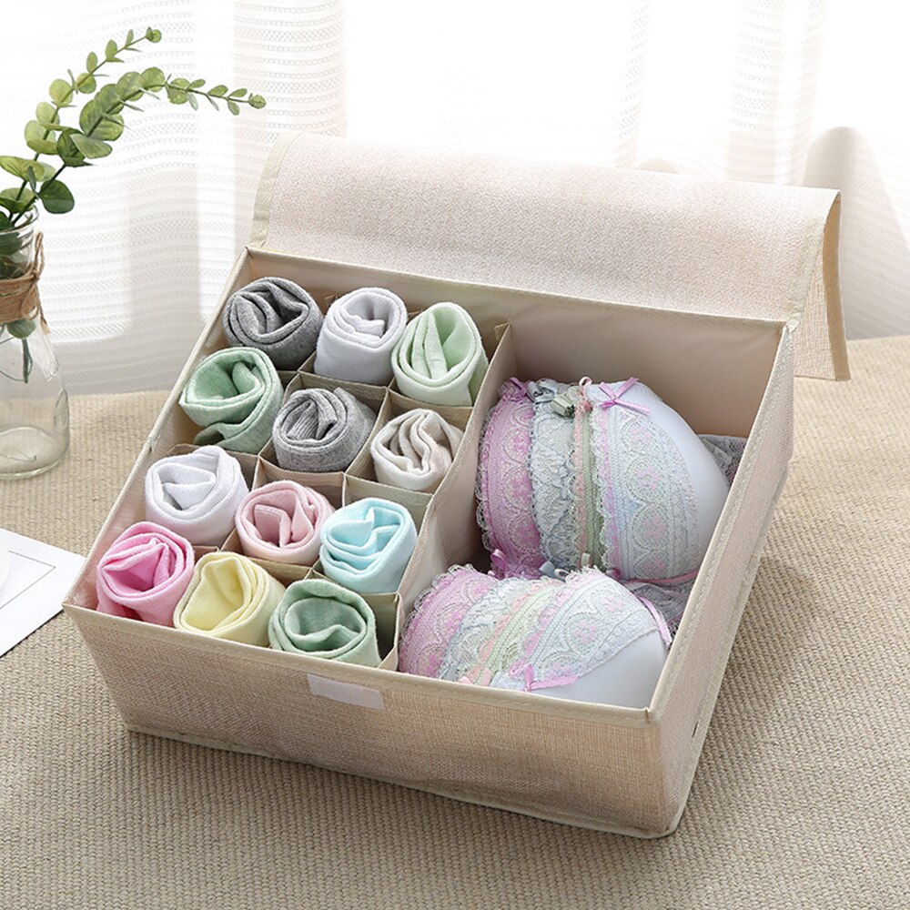 Cotton Underwear Bra Organizer Storage Box 7 Color... – Vicedeal