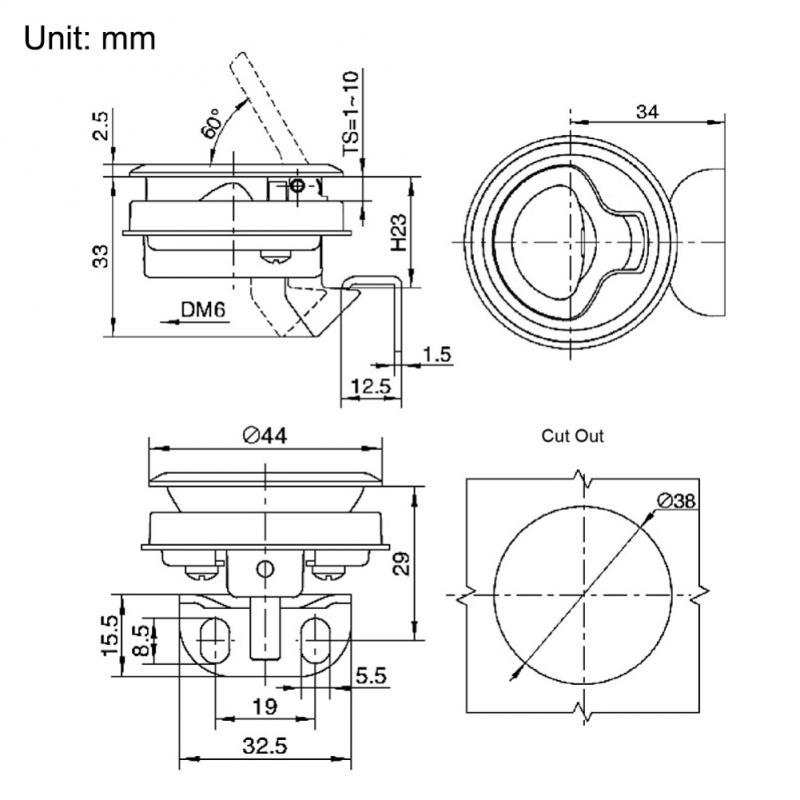 Rustfrit stål flush mount hatch flush pull latch m... – Grandado