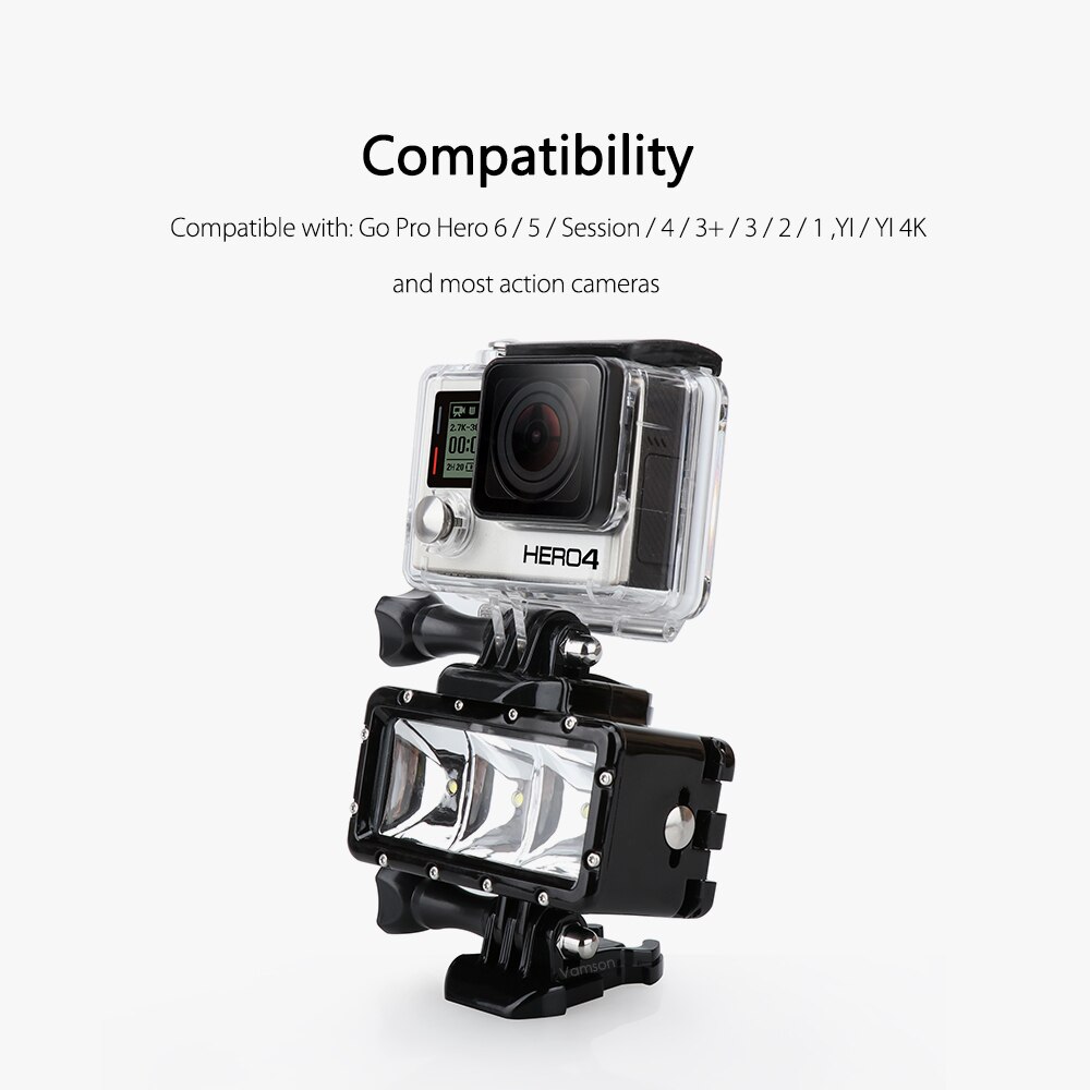 Vamson for GoPro Hero 6 5 4 Underwater Lamp Diving... – Grandado
