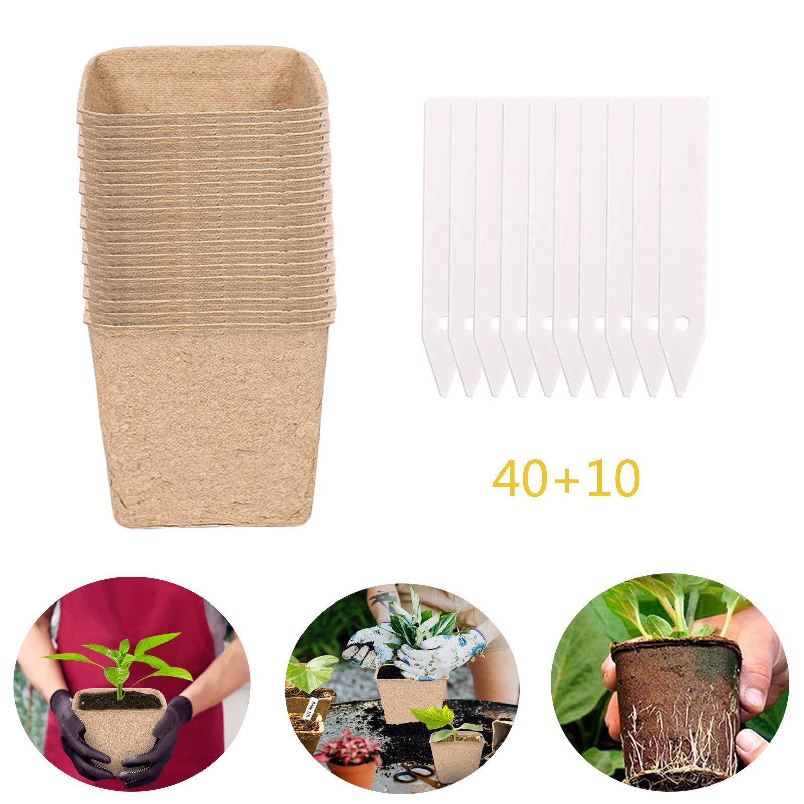 40pcs 8cm Paper grow Pot Plant Starters Herb vegs ... – Grandado