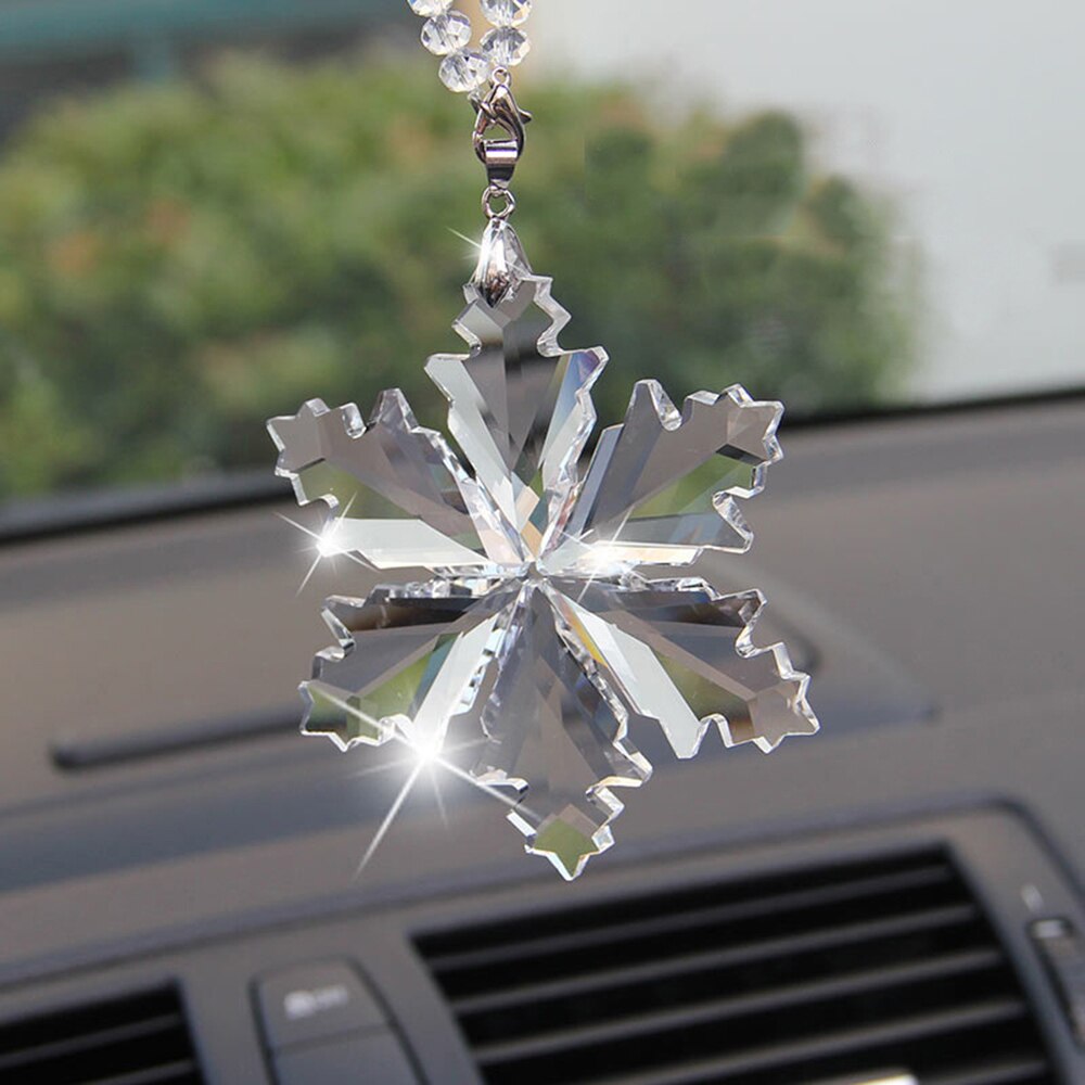 Transparent Crystal Snowflakes Car Pendant Decorat... – Grandado