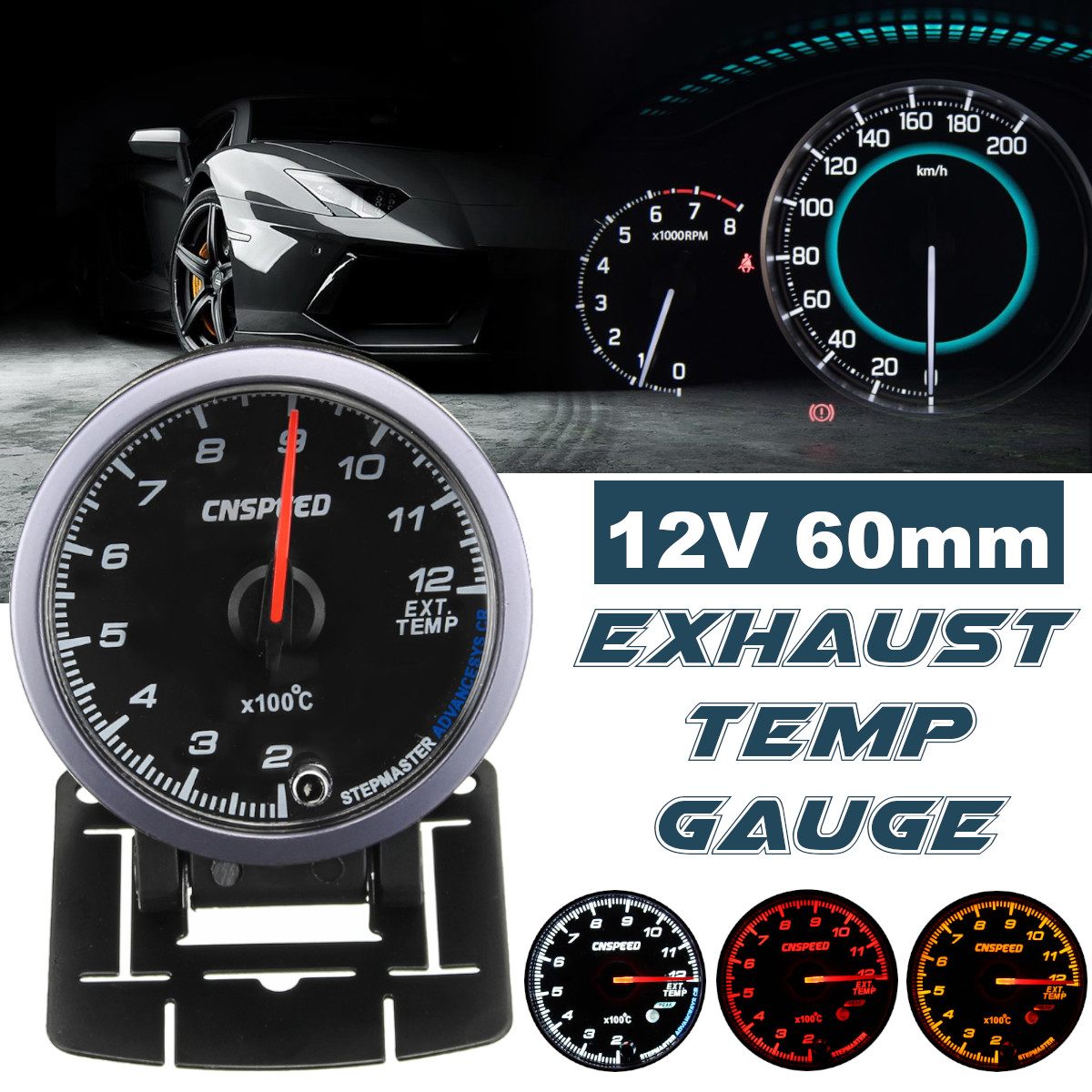 Auto Exhaust Gas Temp Gauge 60Mm 12V 200 - 1200 Ce... – Vicedeal