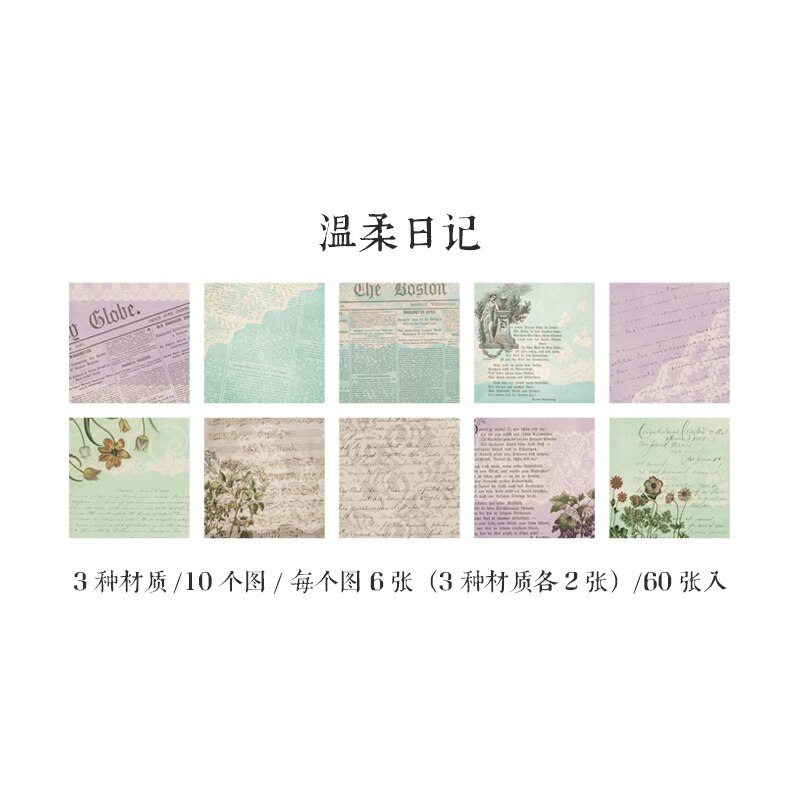 60 Sheet Antique Bookstore Series Vintage Newspape... – Grandado