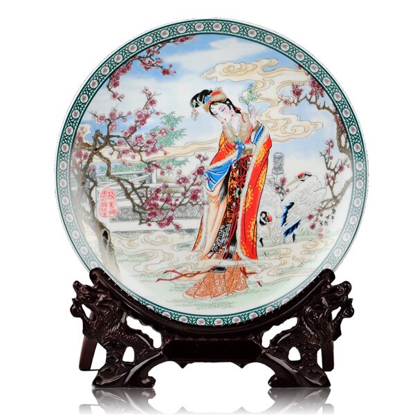 Ancient Beauty Plate Decor Decoration Dish Plate P... – Vicedeal