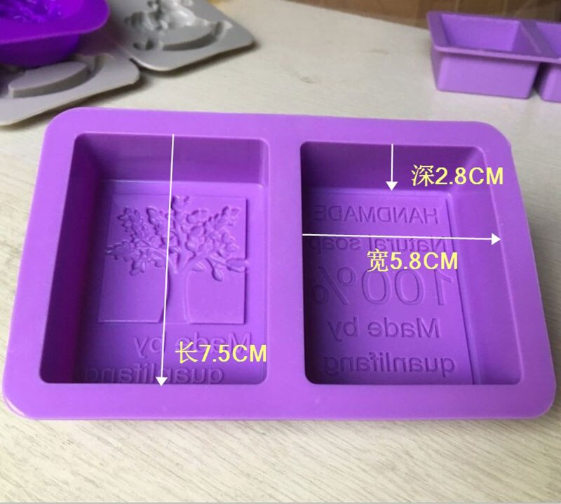 2 Holte Rechthoek Silicone Mold Boom Vormige Vierk... – Grandado