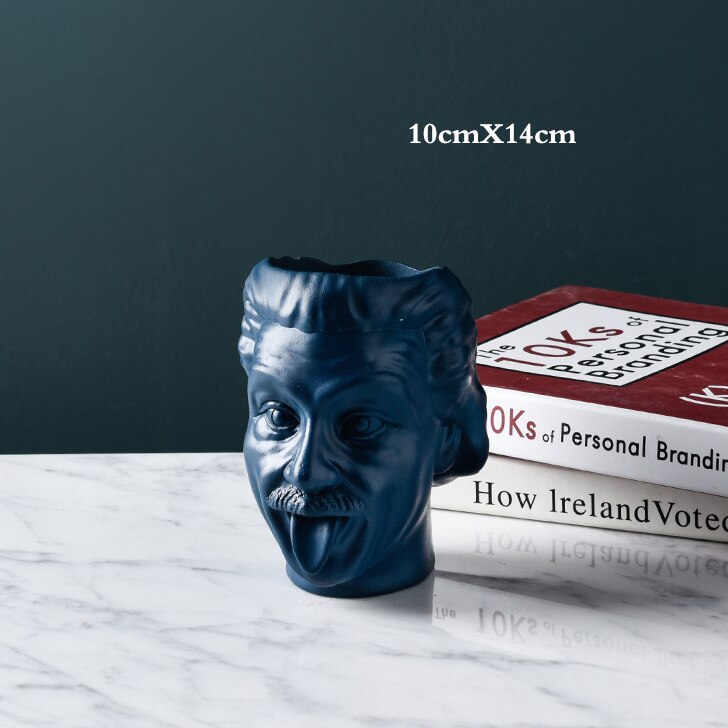 Nordic Resin vase Human head human face vase Flowe... – Grandado