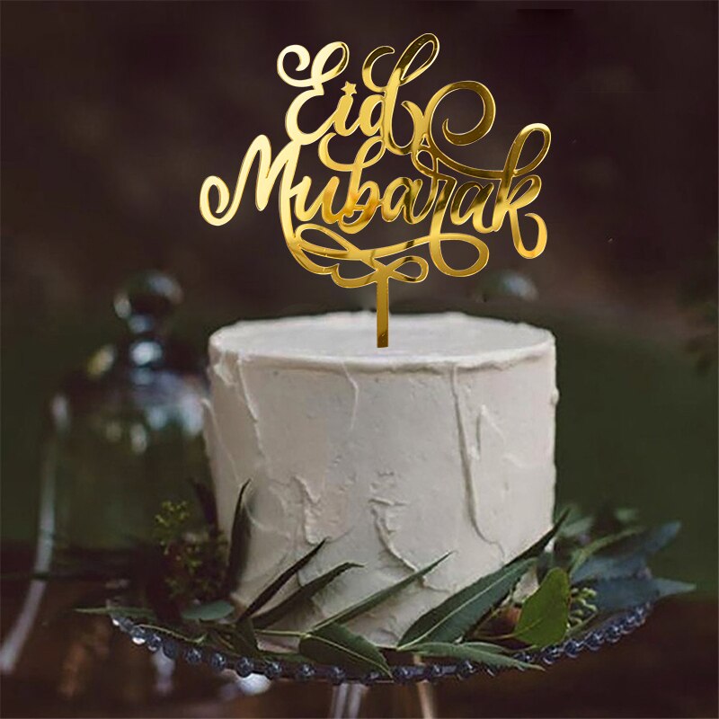 Eid Mubarak Decor Cake Topper Ramadan Kareem Golde... – Grandado