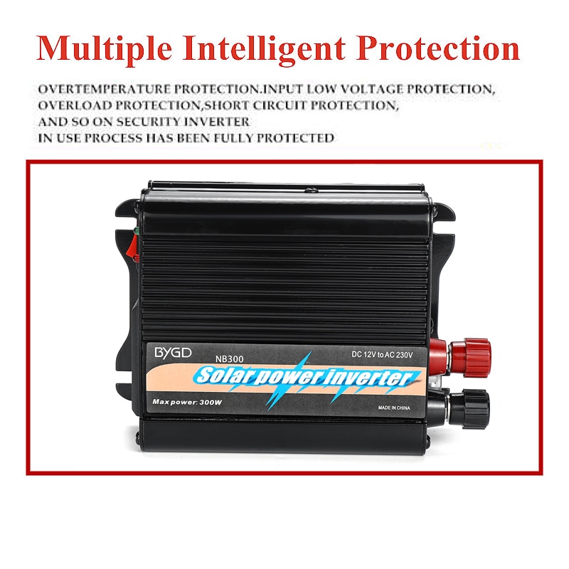 300W Max Solar Power Inverter 12 V to AC 220 Volt ... – Vicedeal