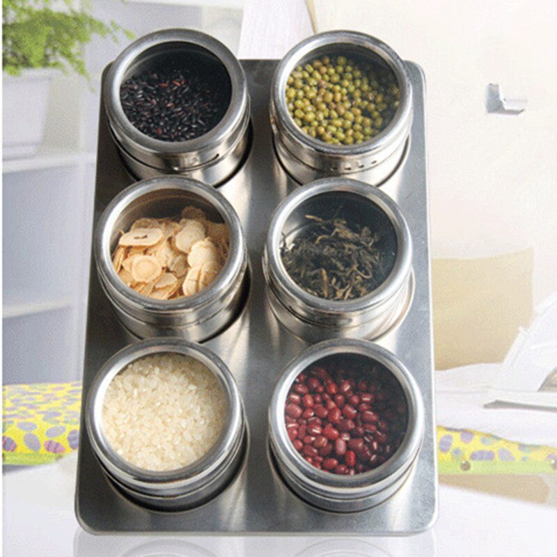 6 Pcs Stainless Steel Magnetic Salt shaker salt Pe... – Grandado