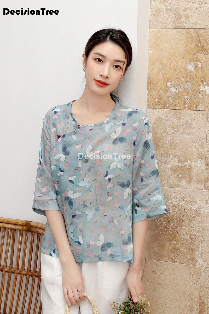 vintage floral print traditional chinese clothing ... – Vicedeal