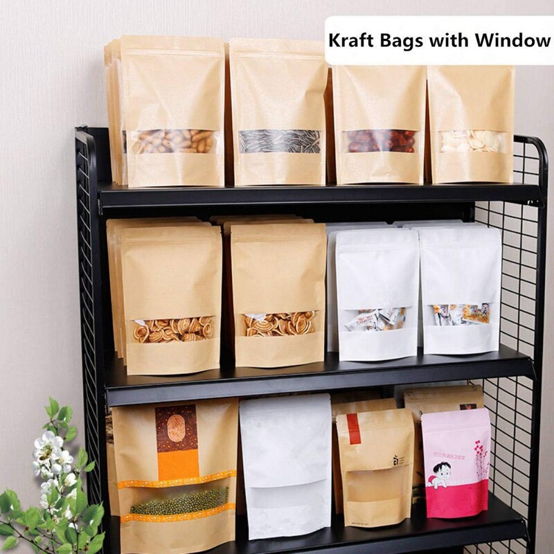 50Pcs Bakery Bags Clear Window Paper Bag Sealing G... – Vicedeal
