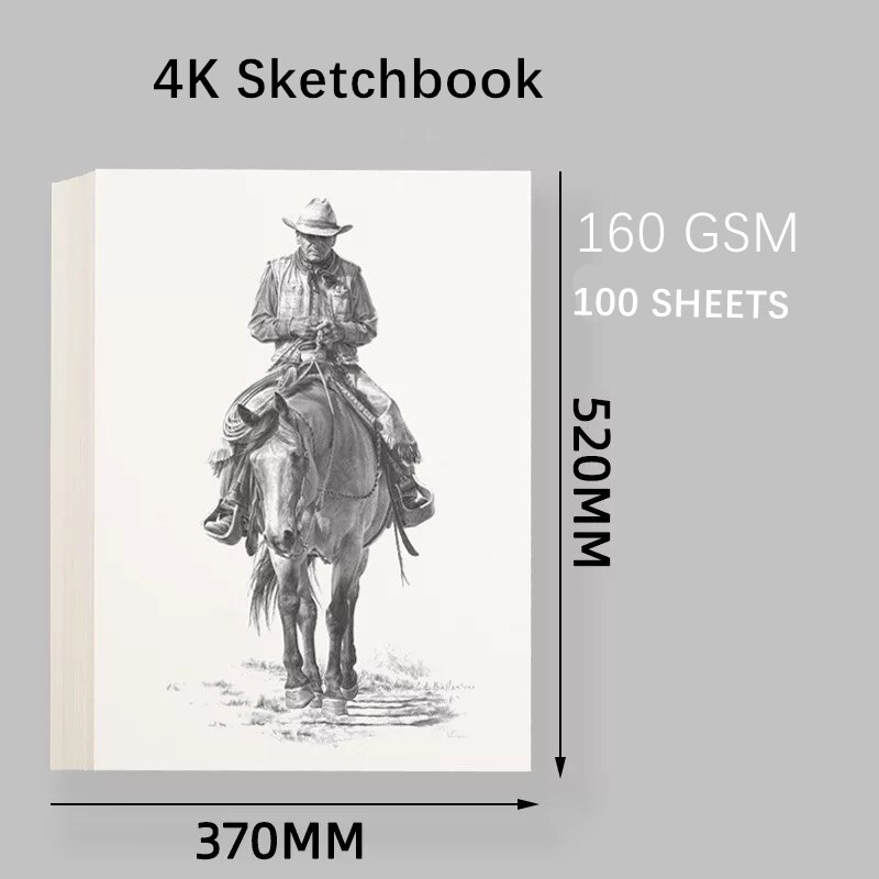 16K A4 8K A3 4K 100 Sheets 160g/m² Profession Sket... – Vicedeal
