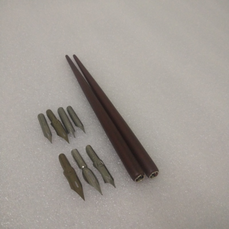 Antique Wooden Gothic Dip Pen Set with 2 pens 7 Ni... – Grandado