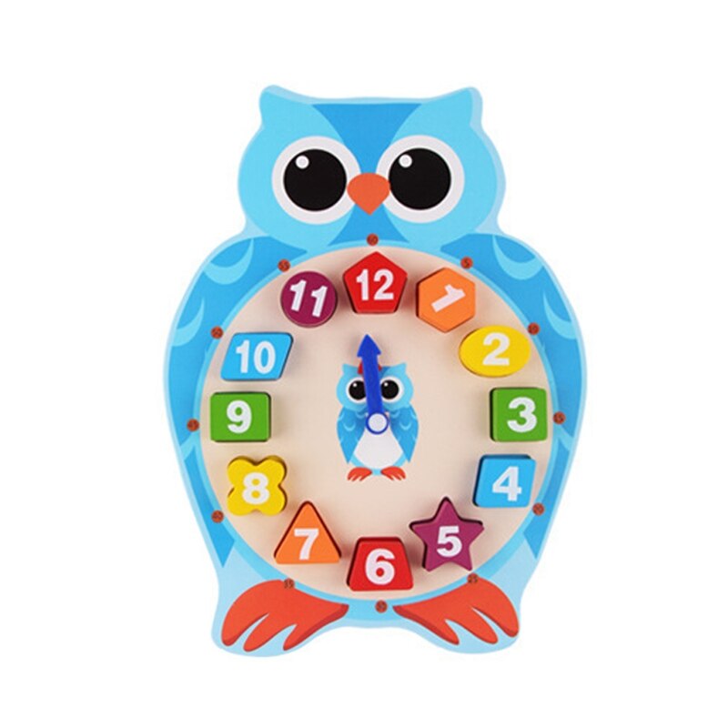 Early Education Clock Wooden Number Blocks Animal ... – Vicedeal