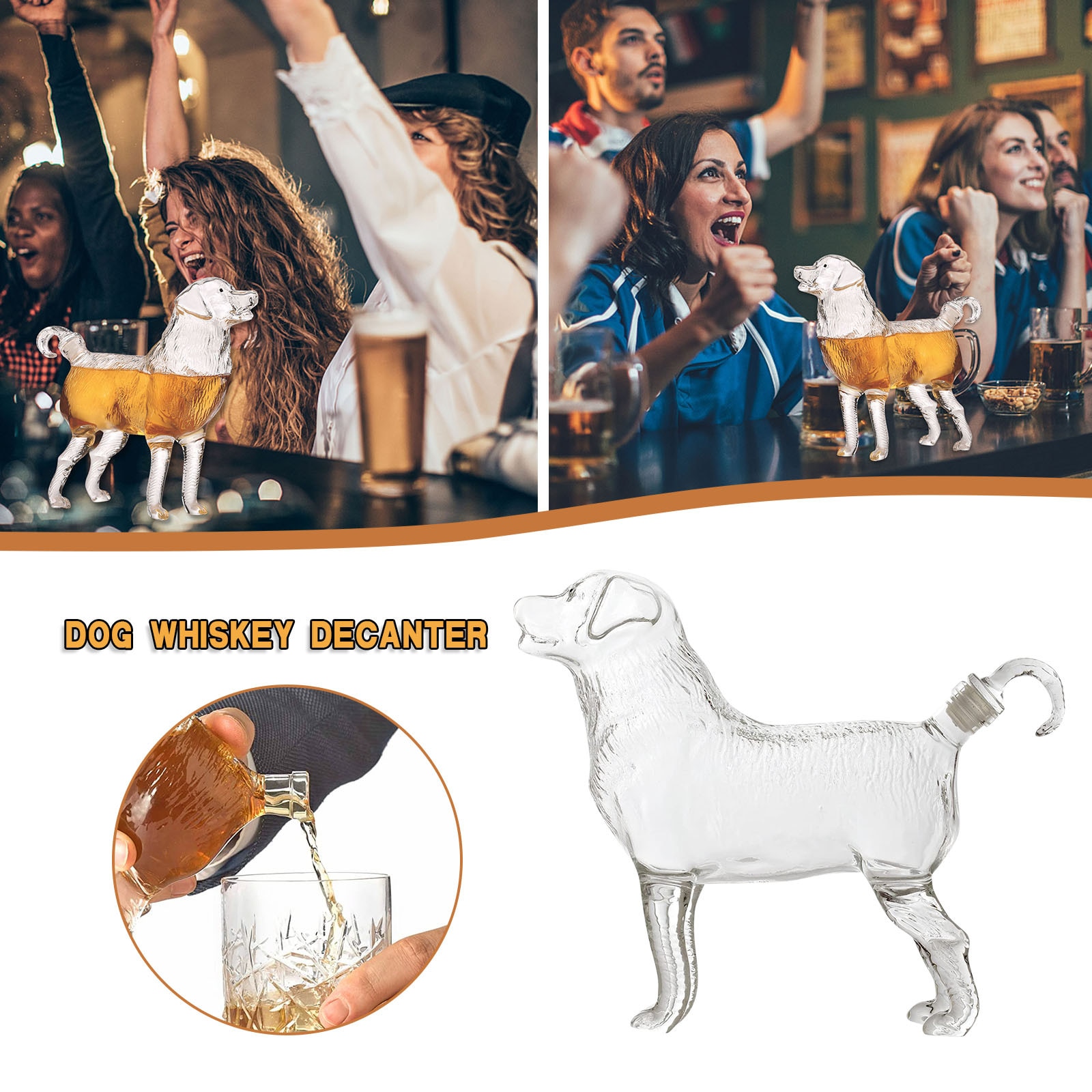 Funny Dog Shaped Whiskey Decanter Transparent Beer... – Grandado