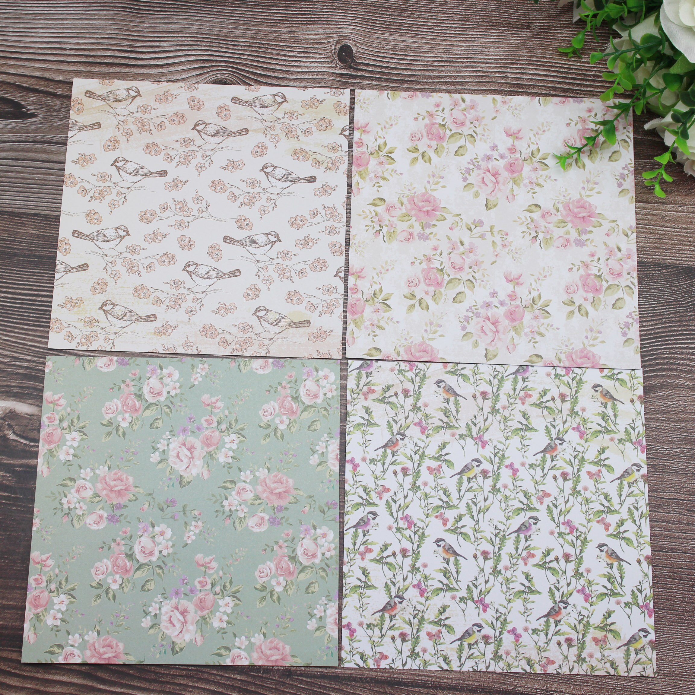 24 flowers and birds series for scrapbook paper or... – Grandado