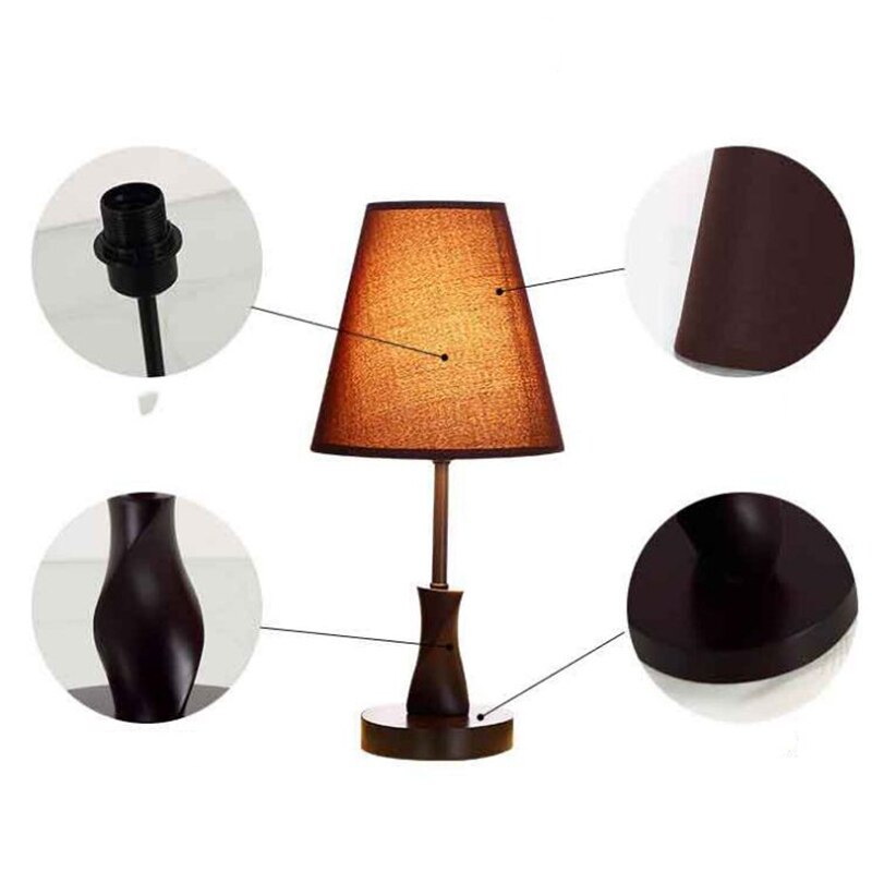 LED Table Lamp Simple Solid Wood Table Lamp Bedroo... – Grandado