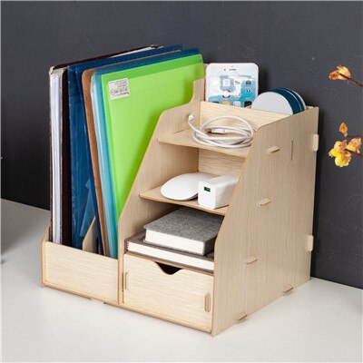 Wooden Color Office Desk Organizer DIY Document Fi... – Grandado