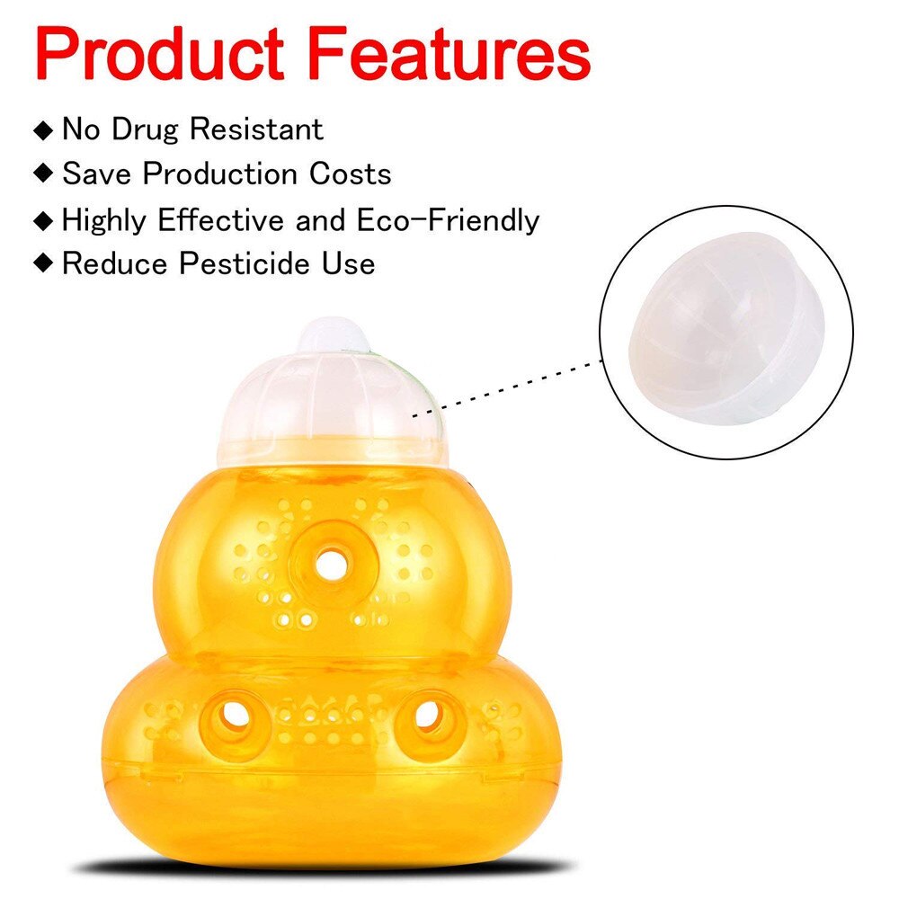 1PC 7.8x15.5cm Yellow Gourd Shape Wasp Trap Catche... – Grandado