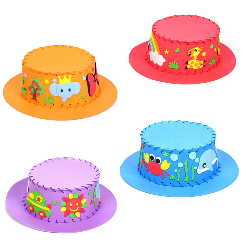 EVA Foam Paper Weaving Hat Flowers animal Patterns... – Grandado